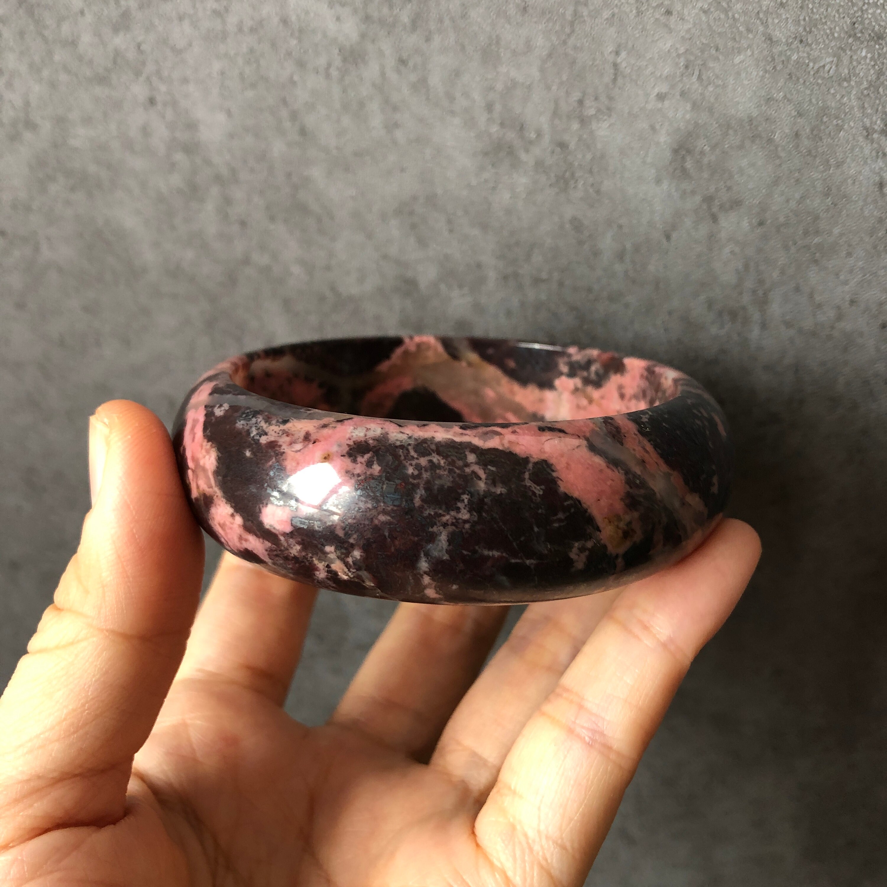 62.4mm High Quality Natural Rhodonite Bangle Dark Goddess - Etsy