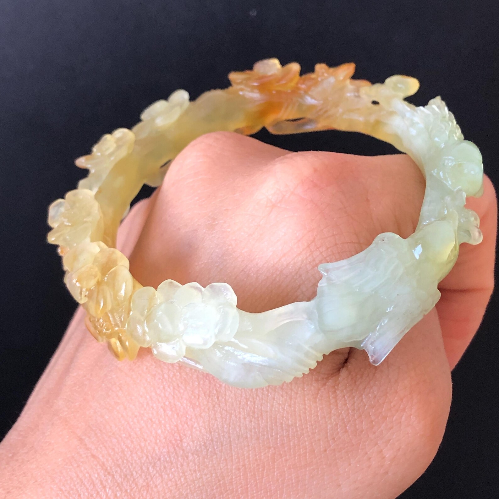 50mm-64mm! Customised Size Natural Xiu Jade Serpentine Hand Carved ...