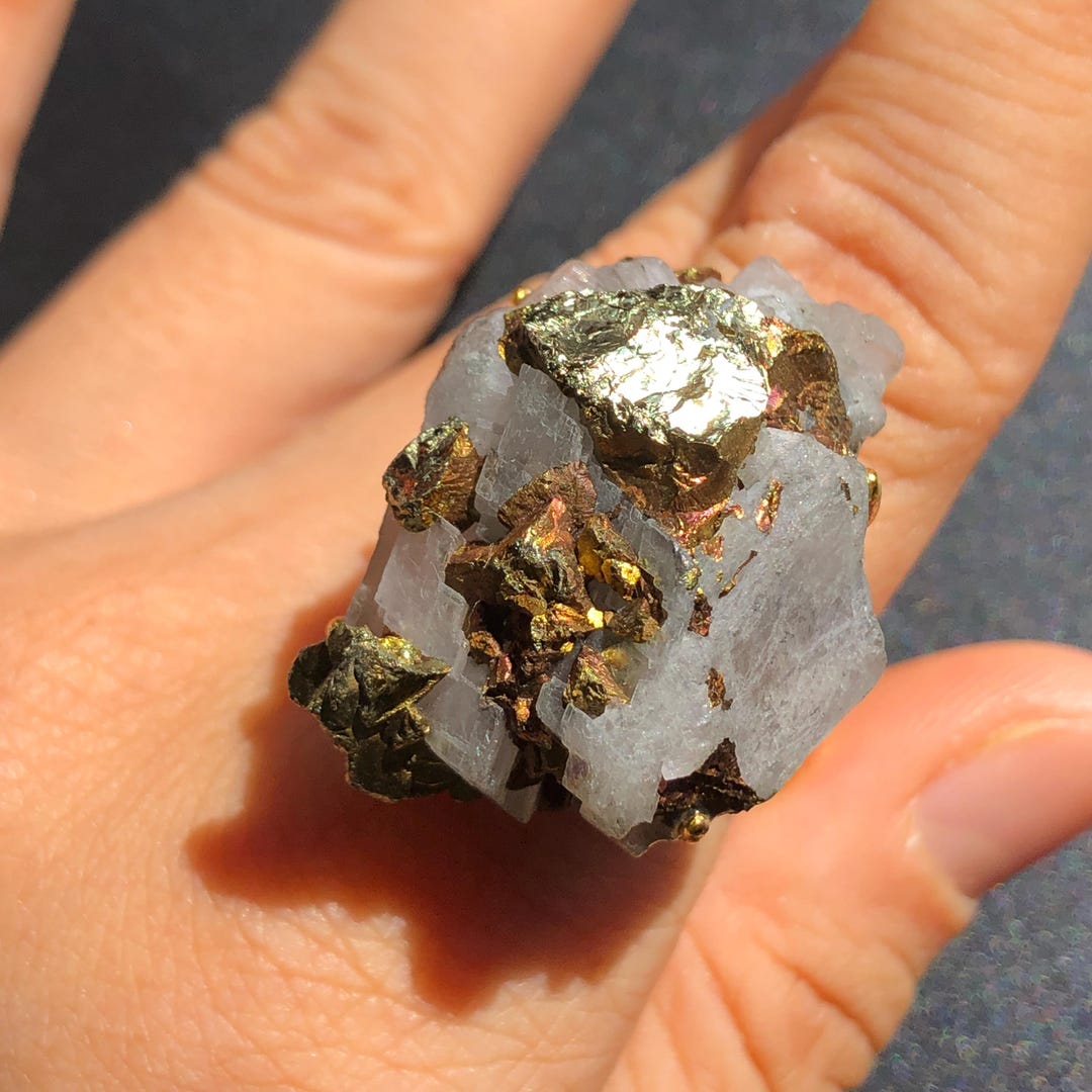 Raw Chalcopyrite Quartz Ring, Raw Stone Ring Big Raw Crystal Ring ...