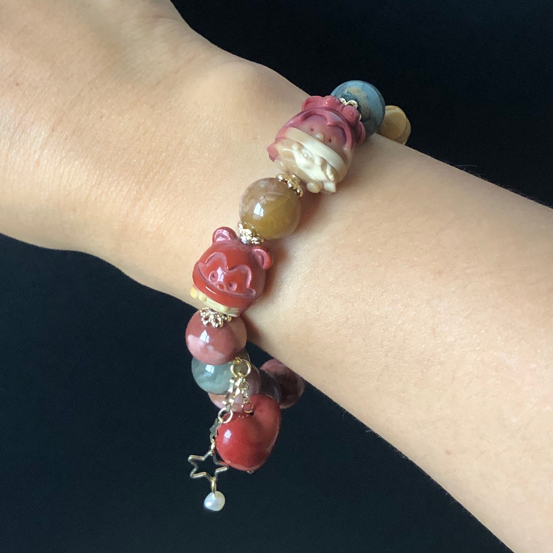 Alashan Agate Disney Micky Minnie Mouse With Heart & Ribbon - Etsy