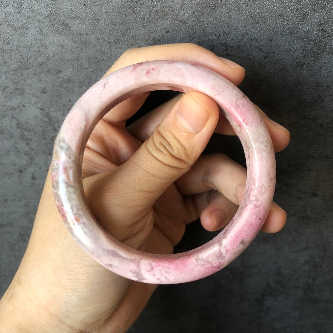 57.5mm Premium Natural Rhodonite Bangle Bracelet Strawberry - Etsy