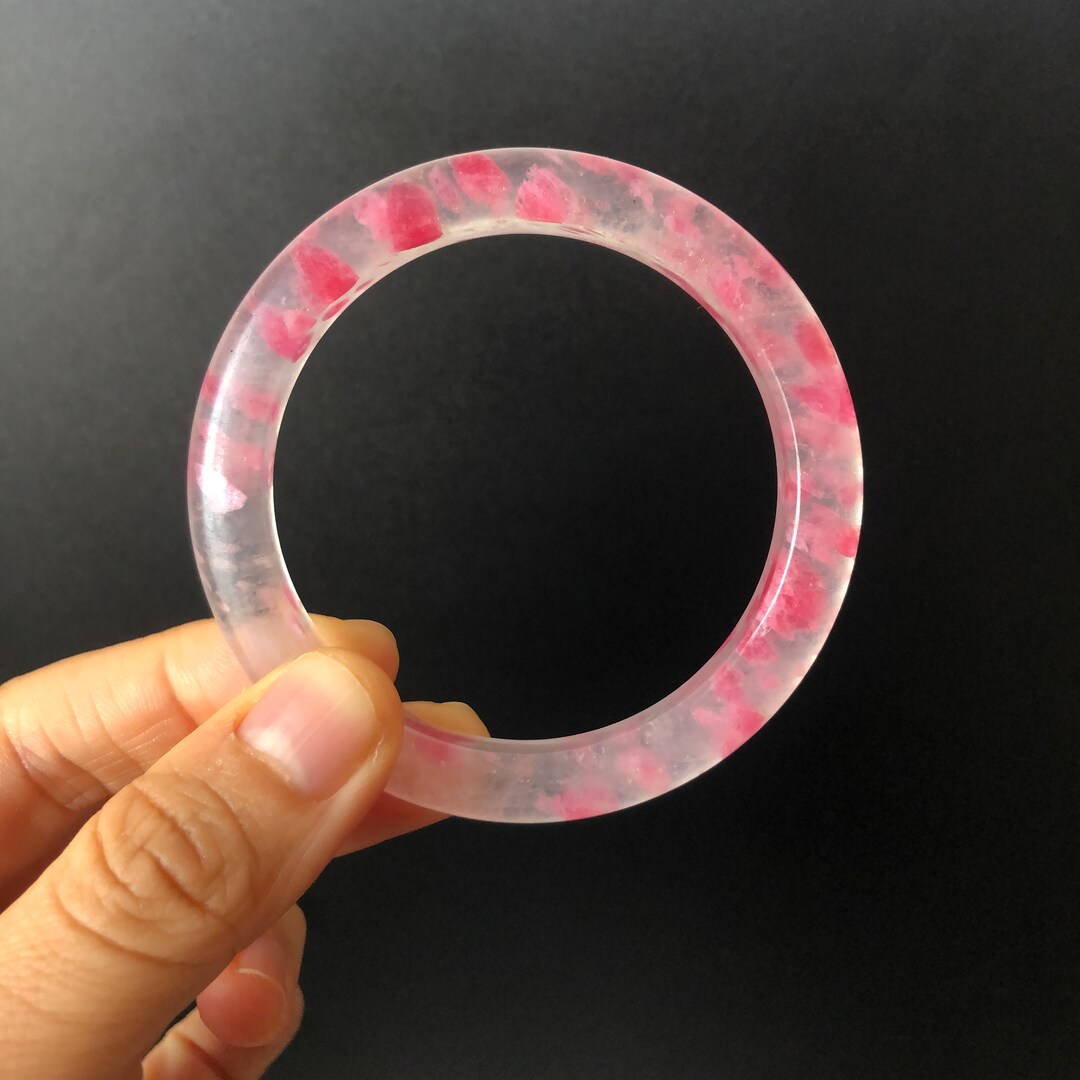 55.5mm Premium Ultra-rare Natural Icy Rhodonite Crystal Stone Gemstone ...