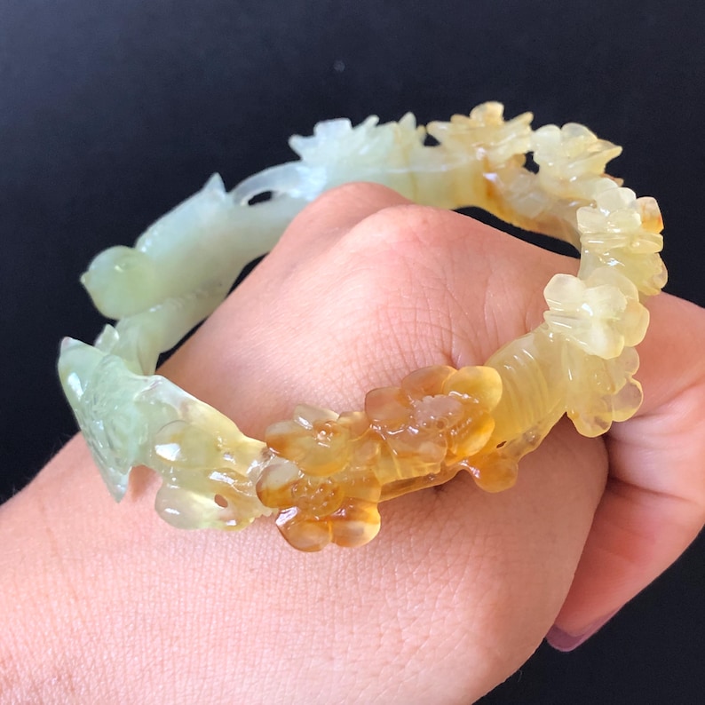 50mm-64mm! Customised Size Natural Xiu Jade Serpentine Hand Carved ...