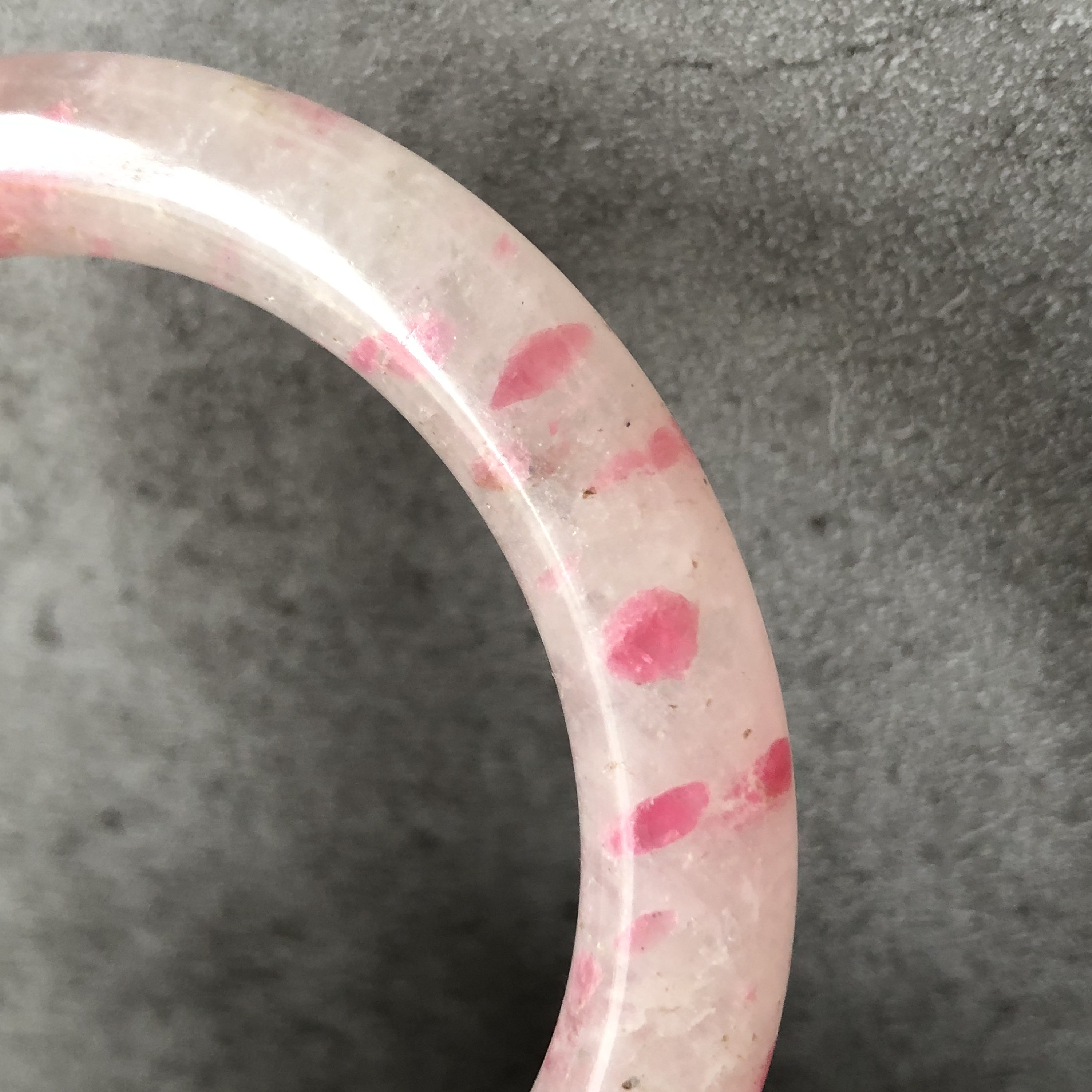 57.1mm Ultra-rare Natural Icy Rhodonite Bangle | Raspberry Yogurt ...