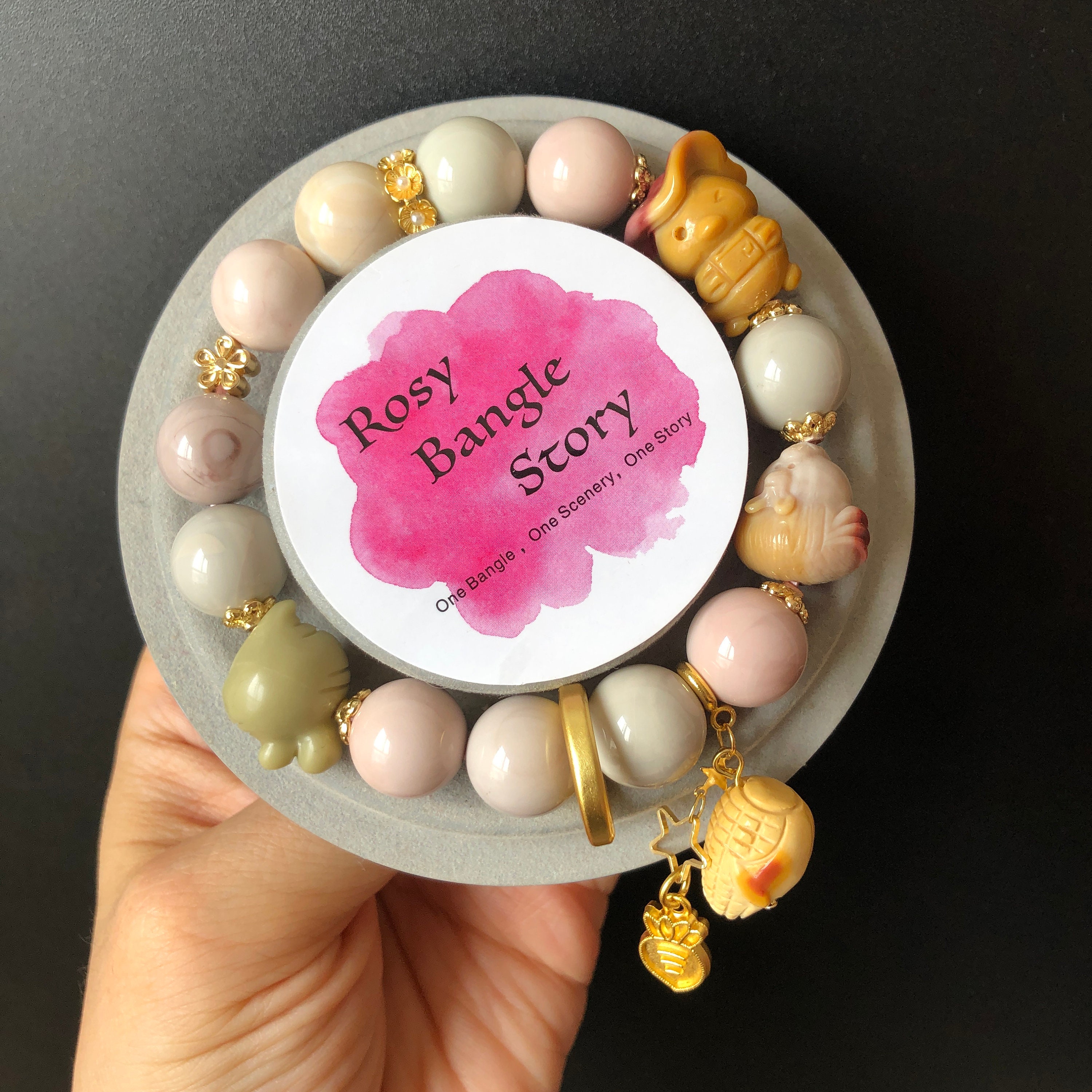 Alashan Agate Happy Farm With Duck Sheriff, Hen, Radish and Corn Carved ...