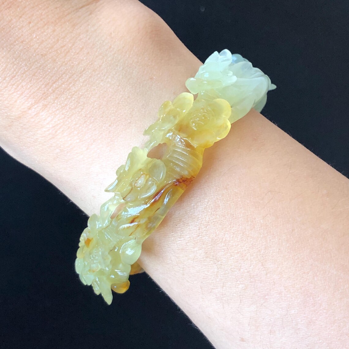 50mm-64mm! Customised Size Natural Xiu Jade Serpentine Hand Carved ...