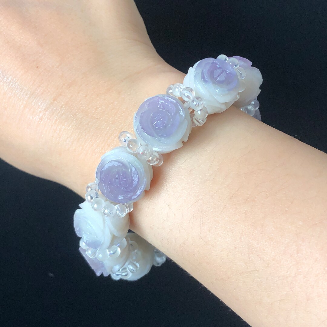 Unpolished Natural Shetaicui Jade (quartzite) Carved Purple and White ...