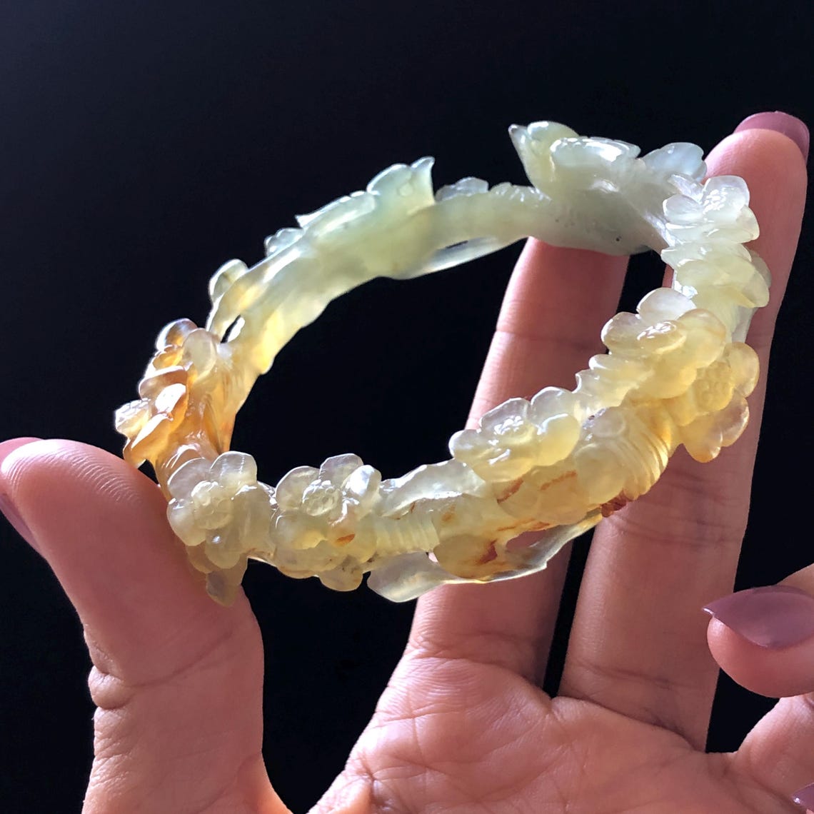 50mm-64mm! Customised Size Natural Xiu Jade Serpentine Hand Carved ...