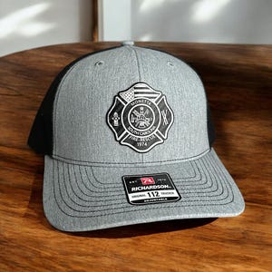 Firefighter Acrylic Custom Patch Hat, Flex Fit Hat, Flag Hat, Hats for ...
