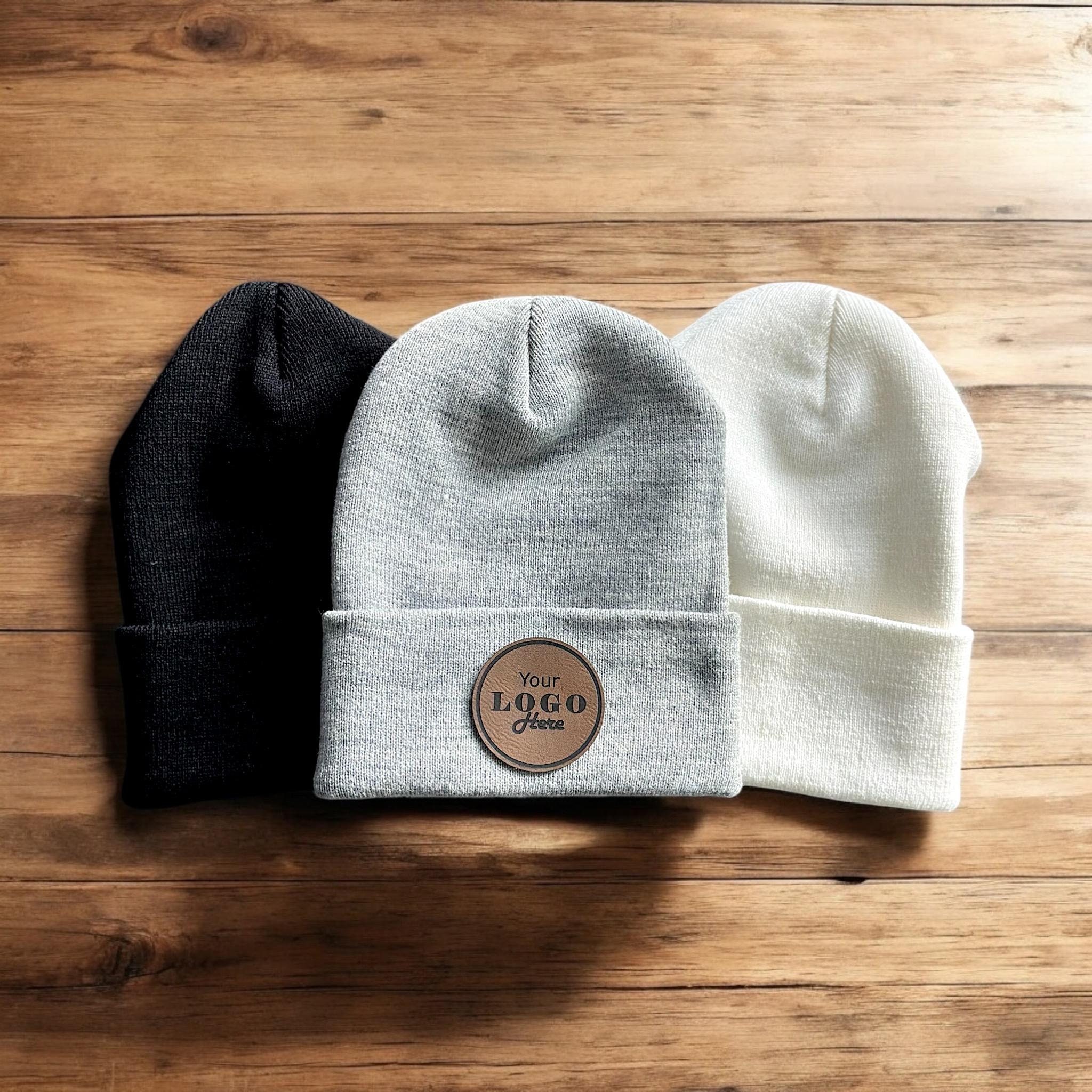 Custom Logo Beanie, Bulk Custom Leather Patch Hat, Bulk Hats, Leather ...