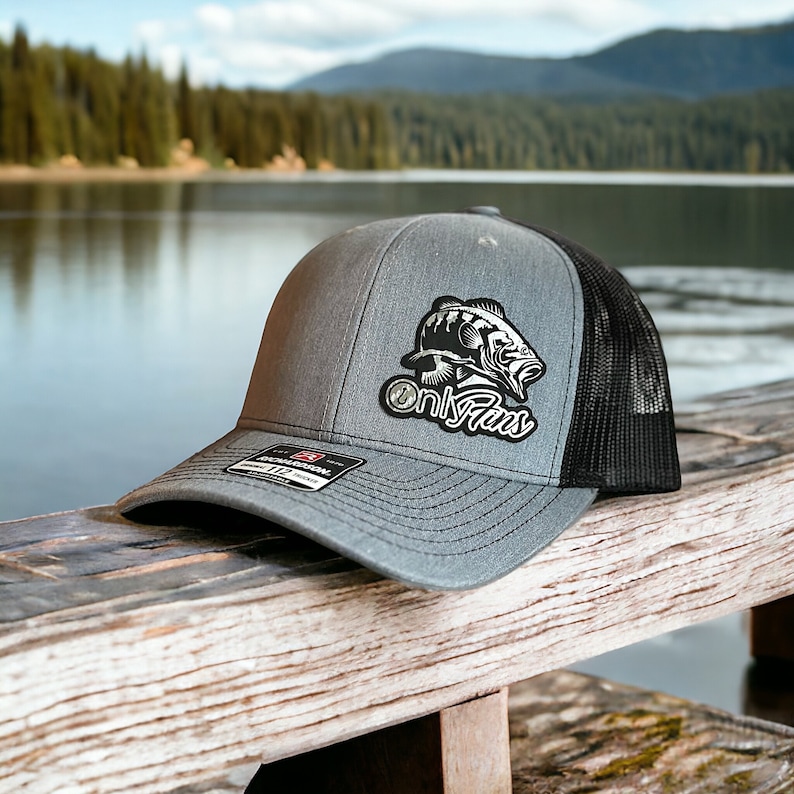 Only Fins Fishing Leather Patch Hat, Flex Fit Hat, Hunting Hats, Hats ...