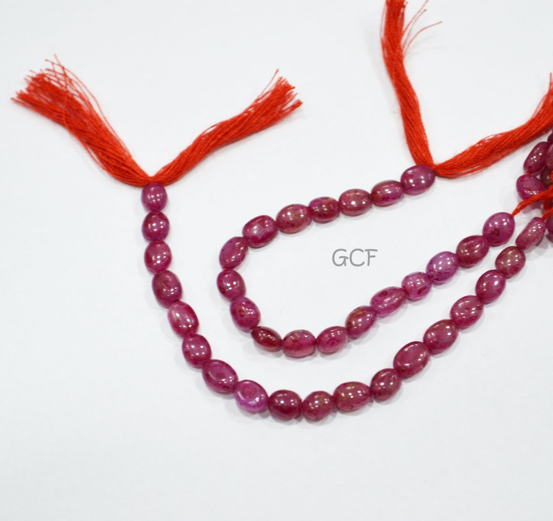 Color Enhanced Natural Ruby Oval Nuggets Shape Beads ,color Enhanced ...