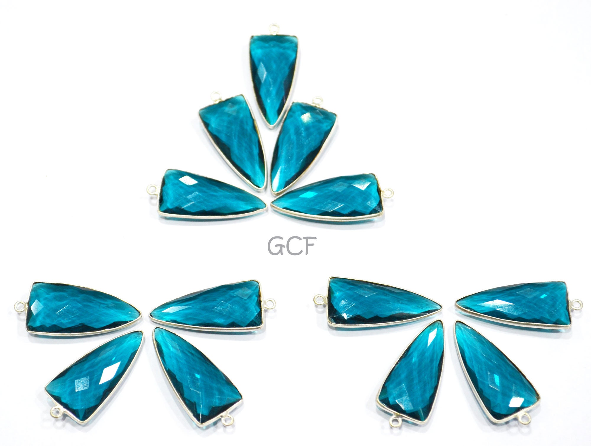 Paraiba Blue Hydro Glass Arrowhead Shape Single Bail Connector ,paraiba ...