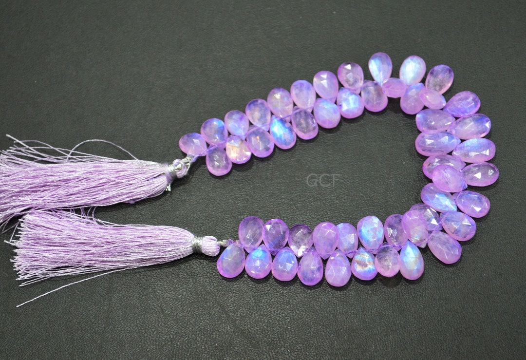 Mystic Lavender Coated Rainbow Moonstone Pear Shape Beads ,mystic ...