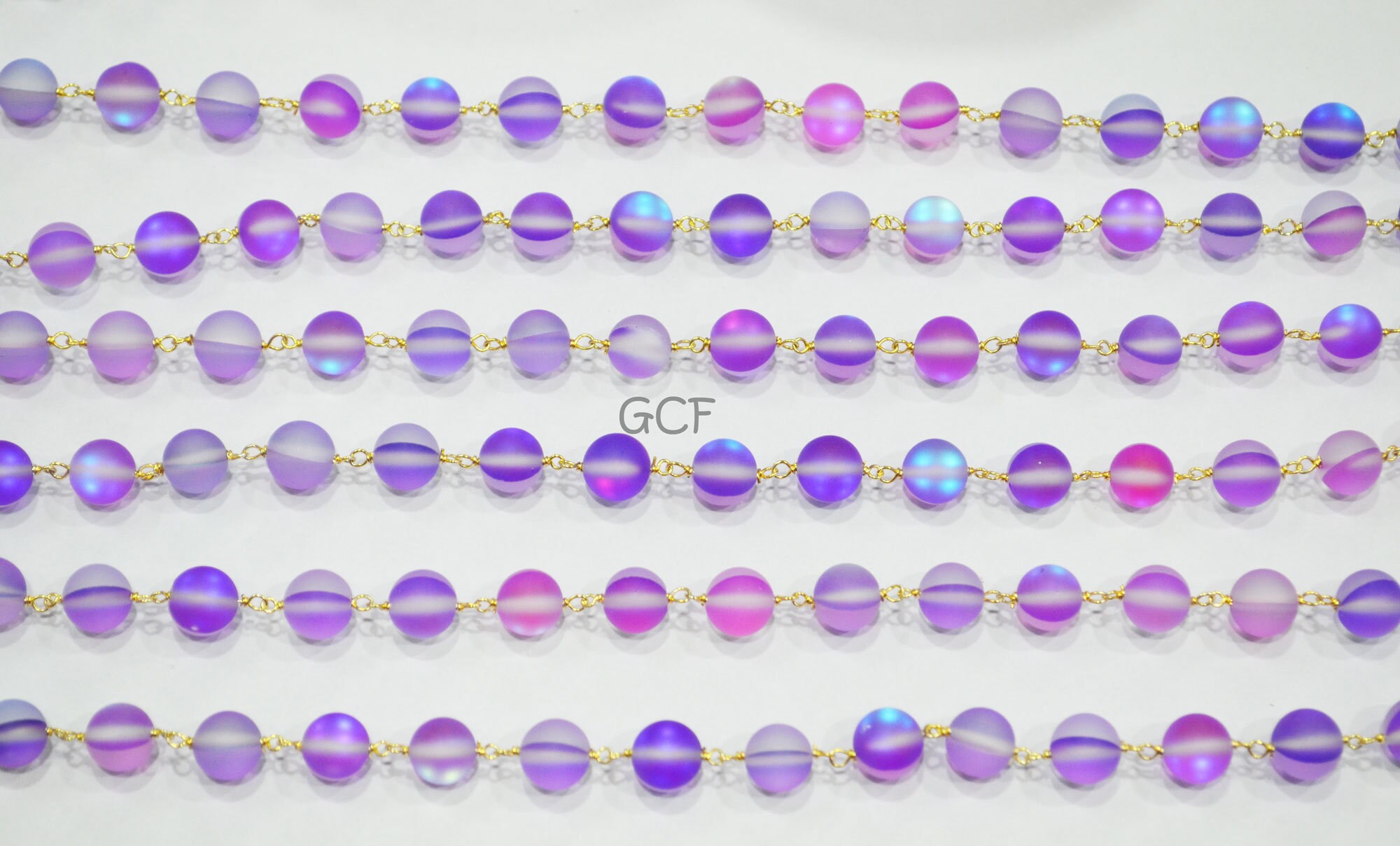 Purple Moonstone Doublet Hydro Glass Smooth Rosary Chain - Etsy