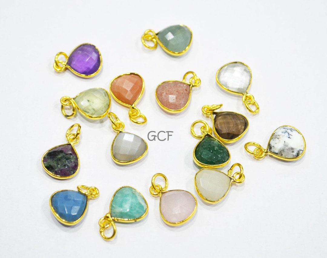Multi Semi Precious Faceted Heart Shape Connector ,multi Semi Precious ...