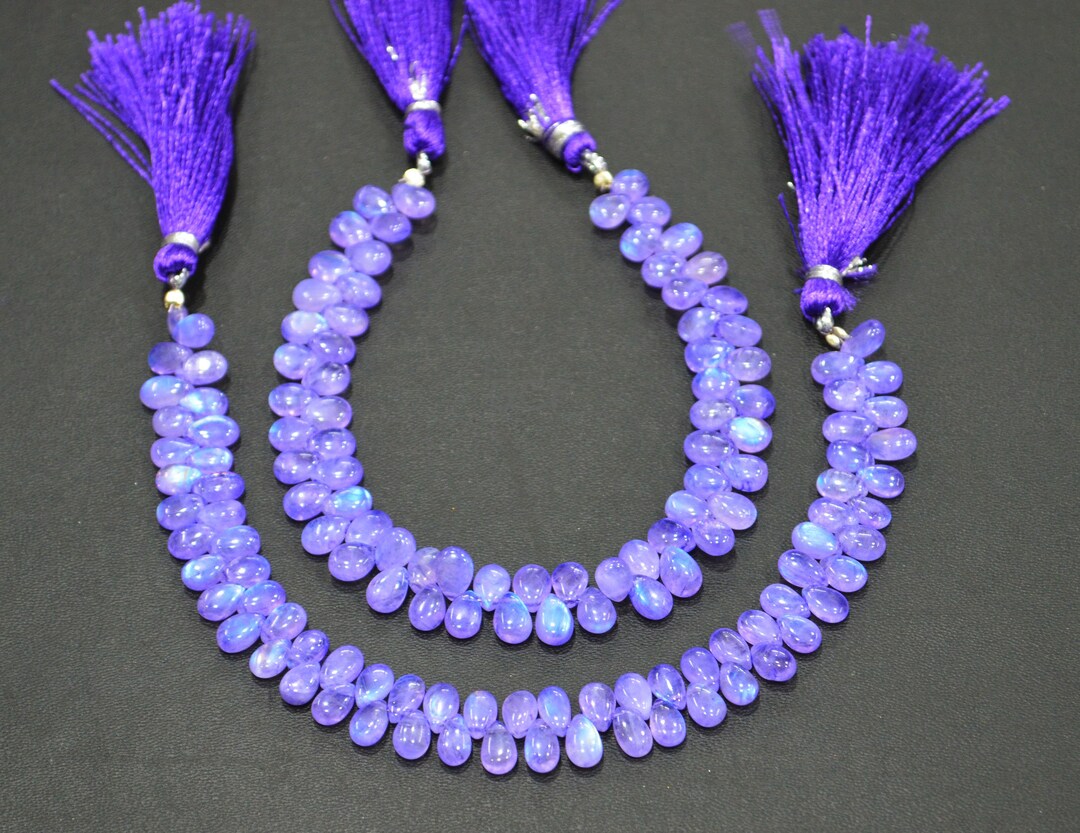 Mystic Purple Coated Rainbow Moonstone Pear Shape Beads , Mystic Purple ...