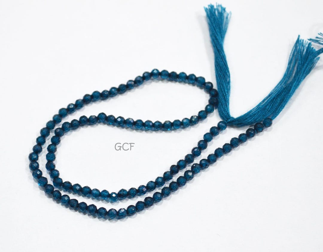 London Blue Topaz Mystic Colored Coated Round Shape Beads , London Blue ...