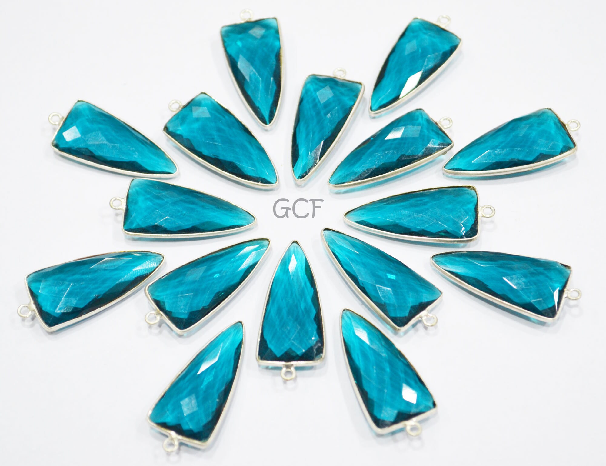 Paraiba Blue Hydro Glass Arrowhead Shape Single Bail Connector ,paraiba ...