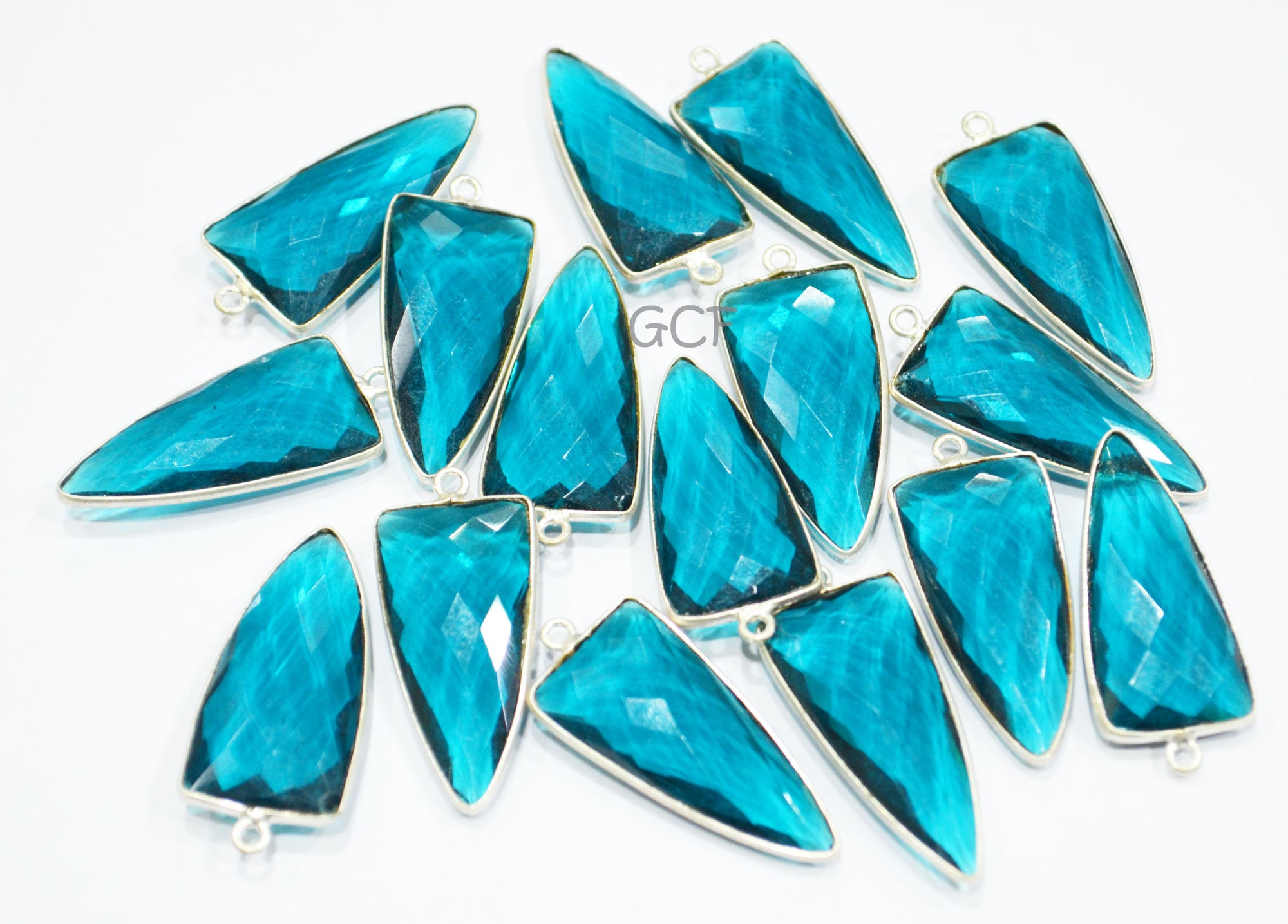 Paraiba Blue Hydro Glass Arrowhead Shape Single Bail Connector ,paraiba ...