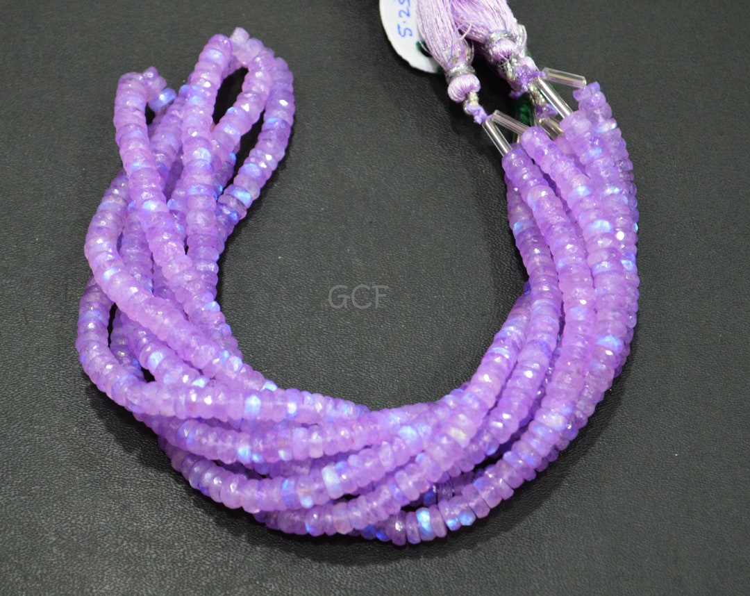 Mystic Lavender Coated Rainbow Moonstone Tyre Shape Beads , Mystic ...