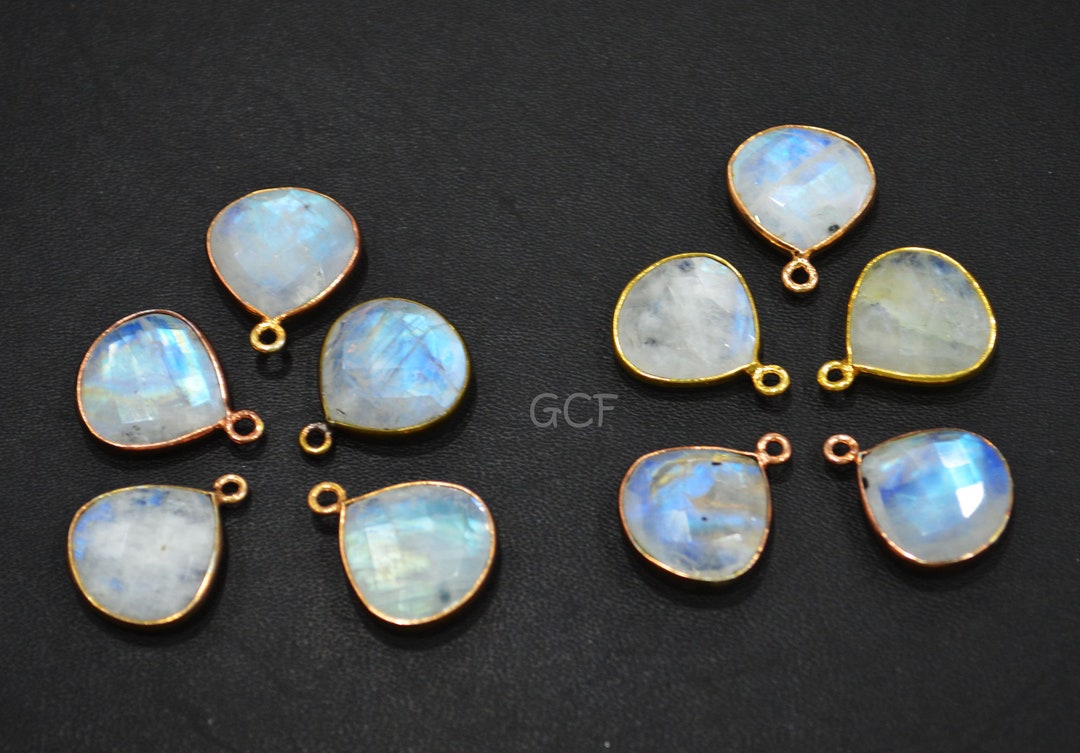 Rainbow Moonstone Faceted Heart Shape Connector ,rainbow Moonstone ...