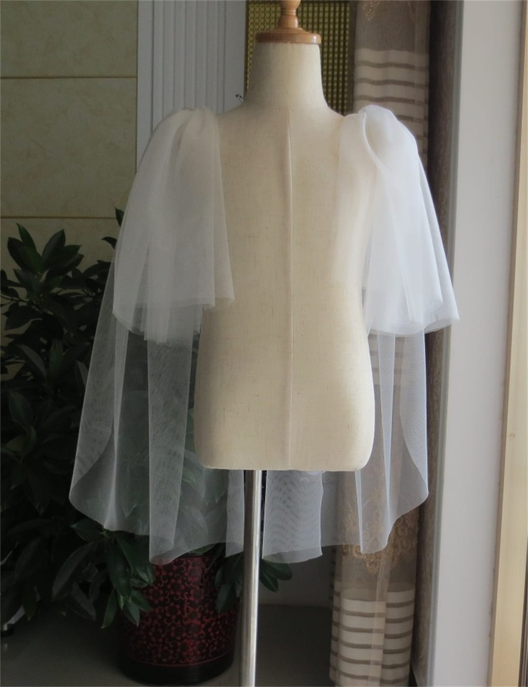 Beaded Detachable Tulle Sleeves, Elegant Tulle Shoulder Sleeves ...