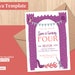 Purple Princess Birthday Invitation Design Template, Canva Template ...