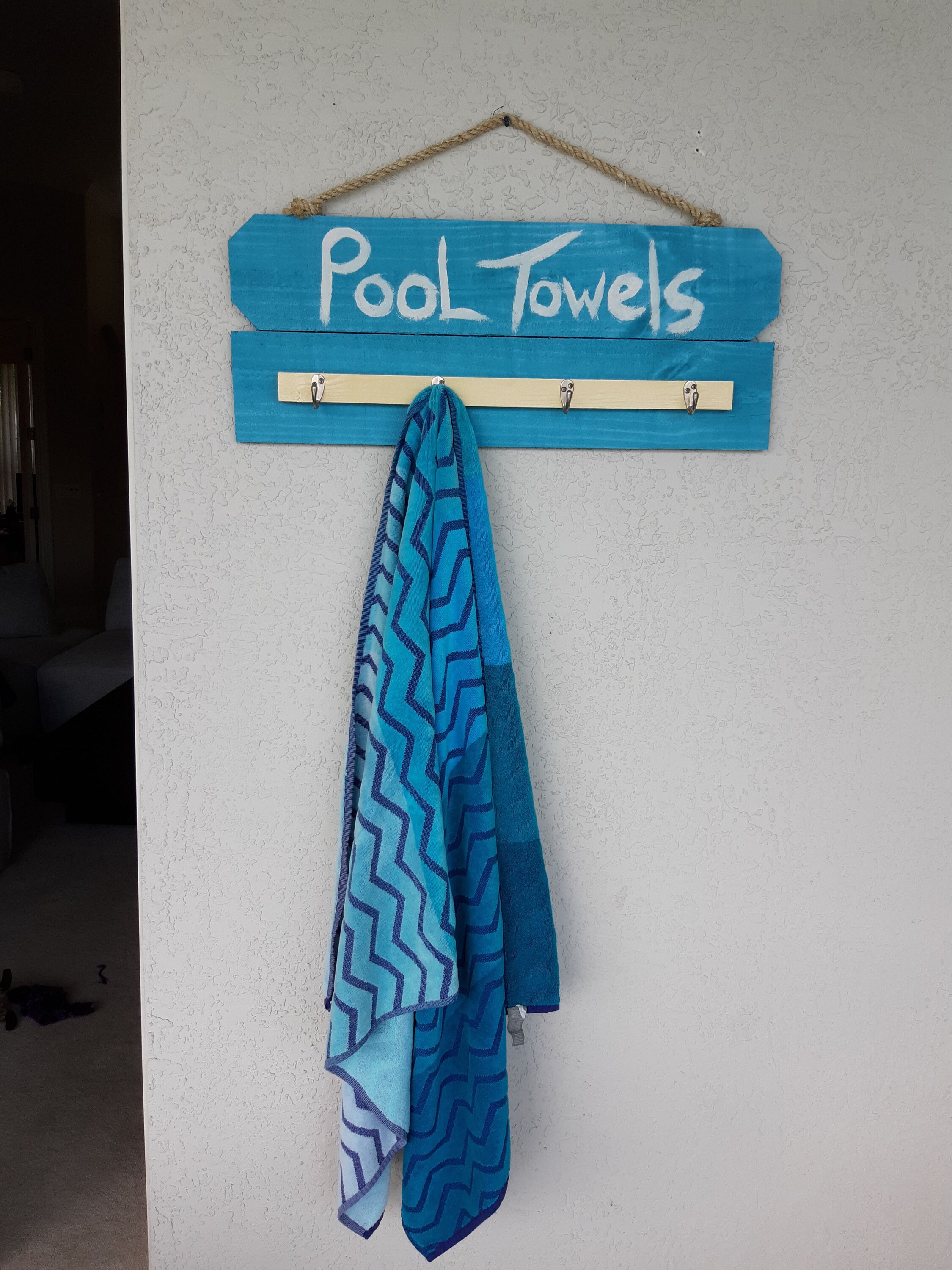 Custom Made Pool Sign and Towel Holder - Etsy