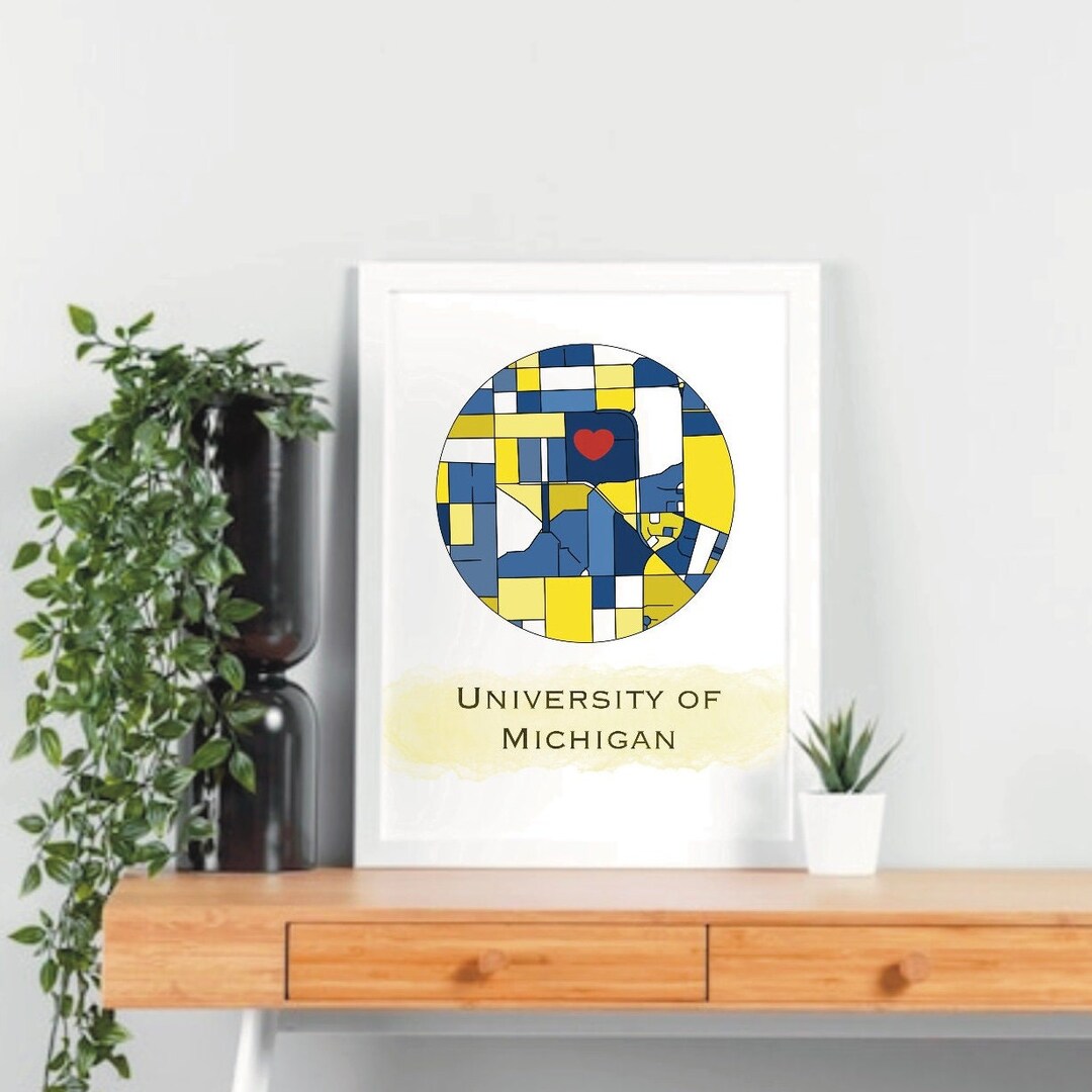 School Map Art / College Decor / Minimalist Wall Art / Instant Download ...