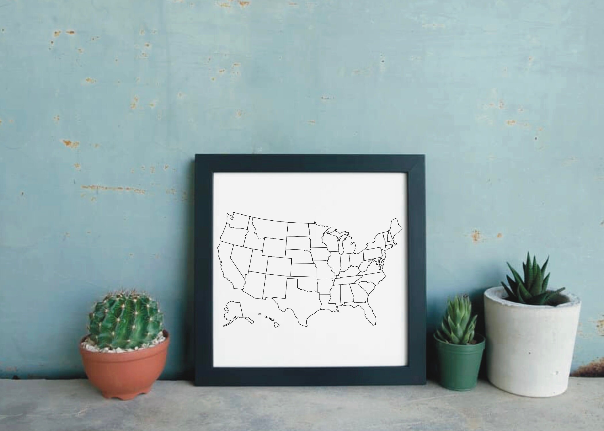 Blank United States Map Instant Download / Sales Map Instant - Etsy