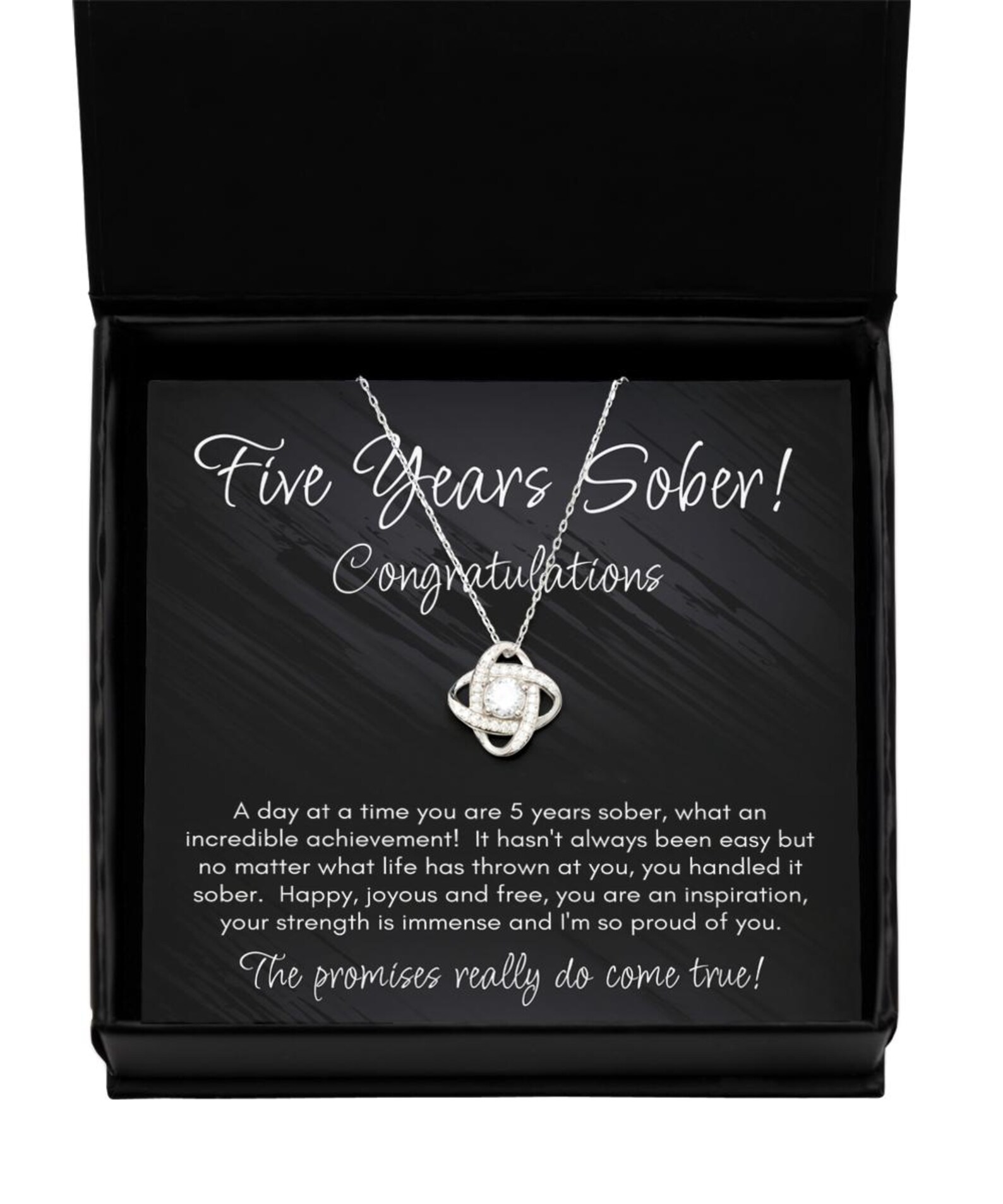 5 Years Sober Necklace, Congratulations, Five Years Sobriety Gift ...
