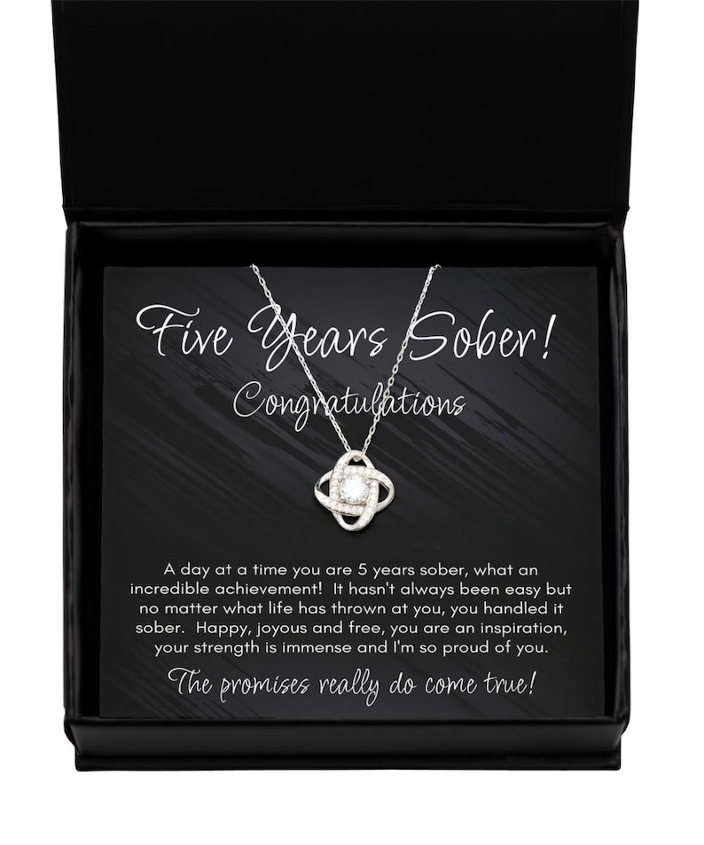 5 Years Sober Necklace, Congratulations, Five Years Sobriety Gift ...