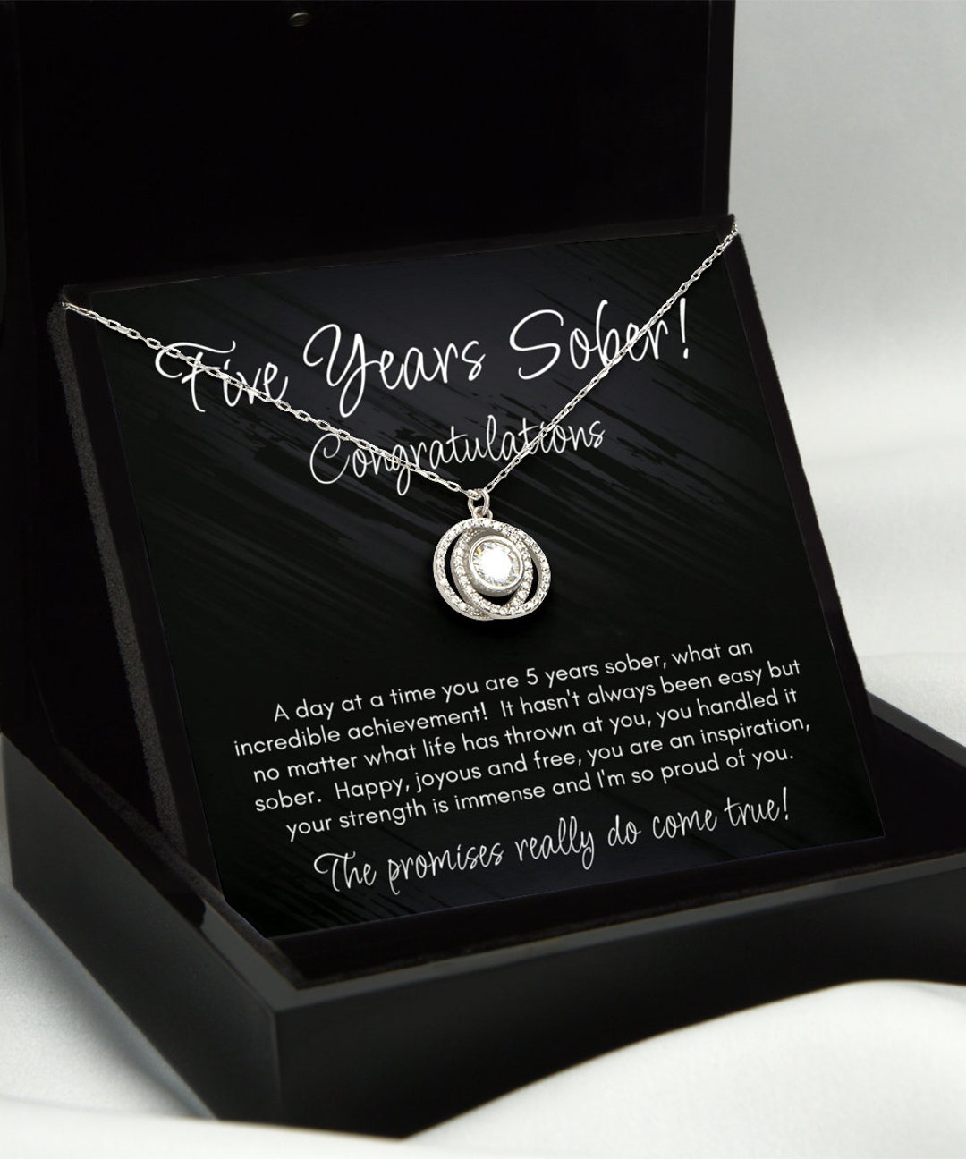 5 Years Sober Necklace, Congratulations, Five Years Sobriety Gift ...