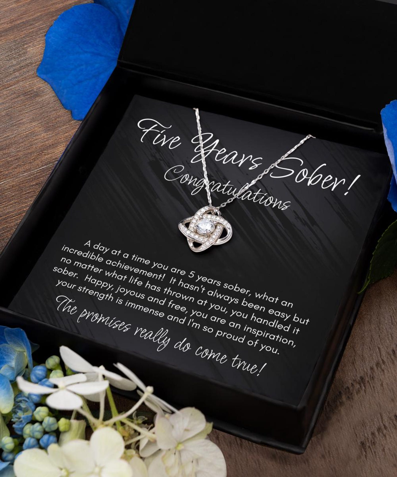 5 Years Sober Necklace, Congratulations, Five Years Sobriety Gift ...