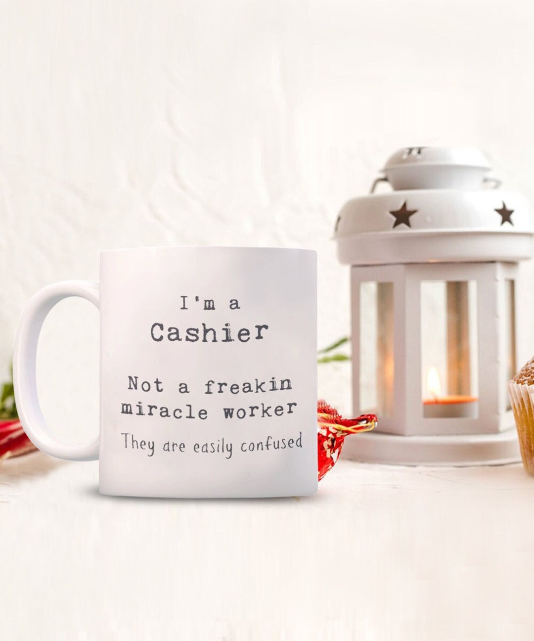 Cashier Coffee Mug, Best Cashier Gift, Cashier Not a Miracle Worker ...