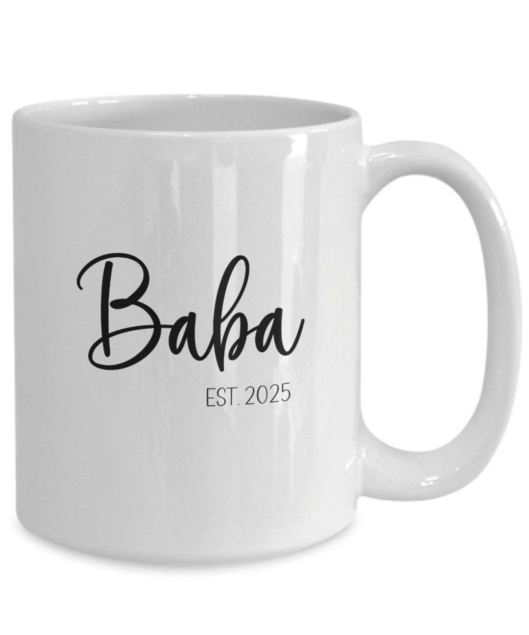 Baba Est 2025 Mug, Baba to Be Gifts, Grandad/grandma Announcement ...