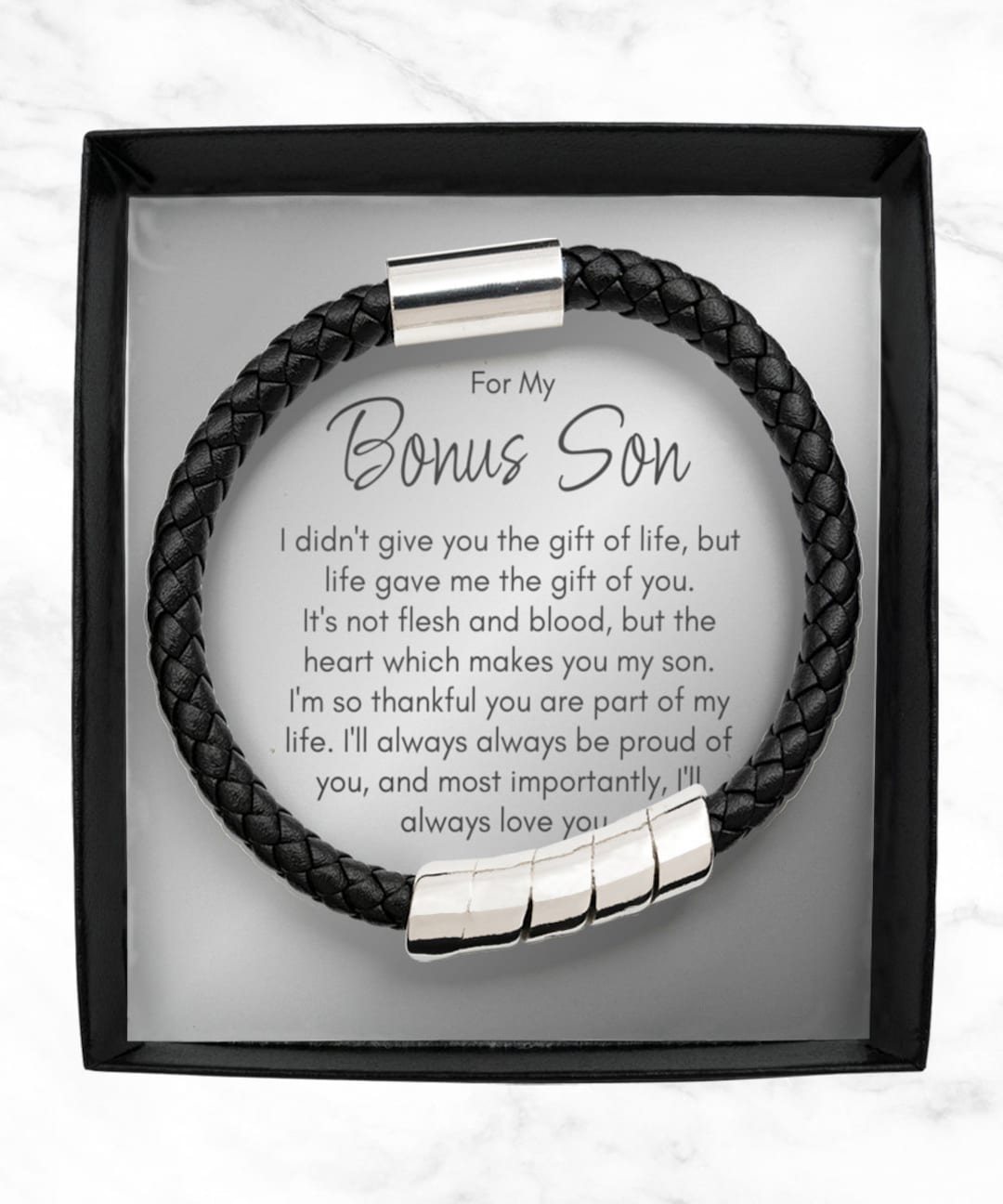 Bonus Son Bracelet, Gift for Bonus Son, From Step Mom, Step Son ...
