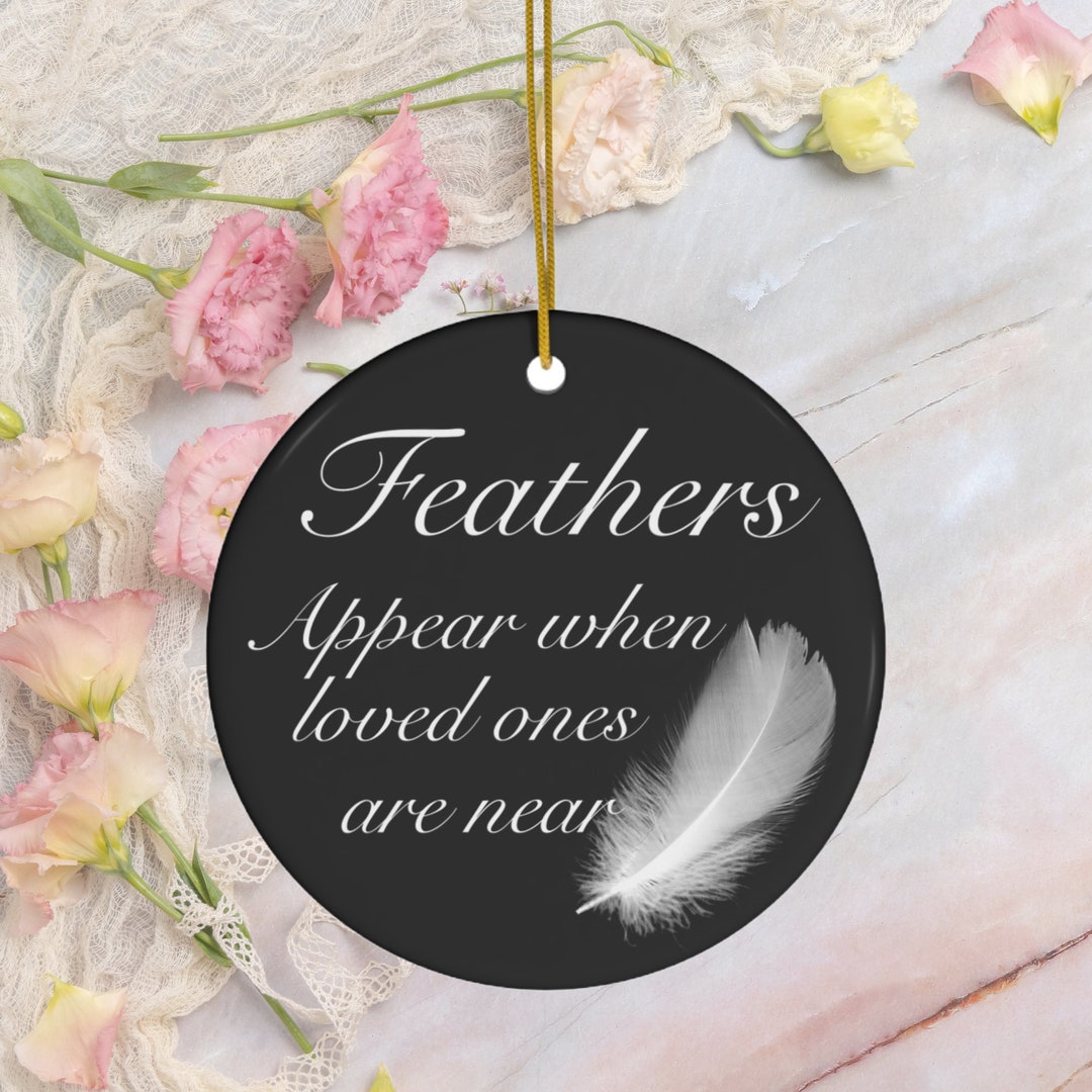 White Feather Memorial Ornament, Loss of A Loved One, Sympathy Gift ...