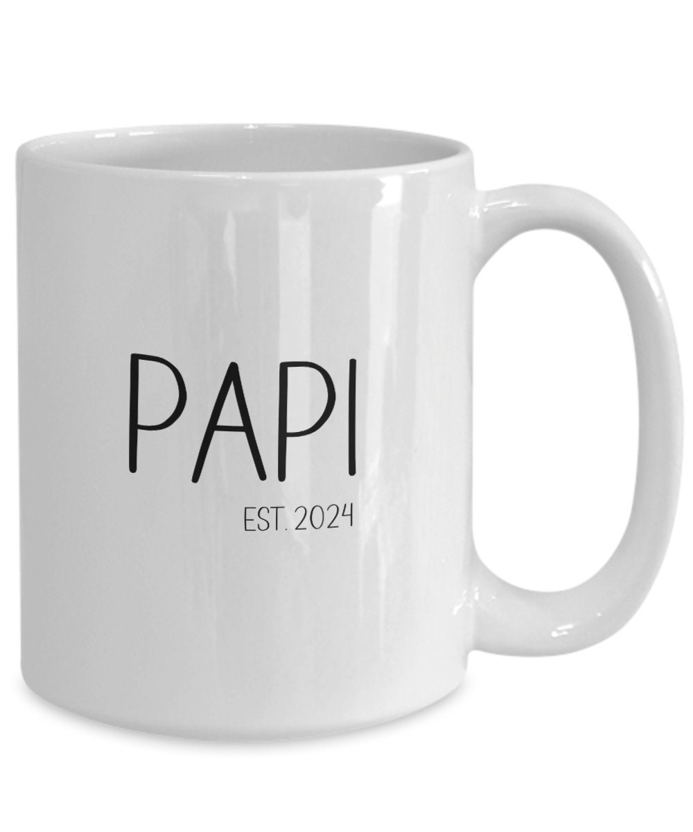Papi Est 2024 Mug, Papi to Be Gifts, Dad Announcement, Going to Be a ...
