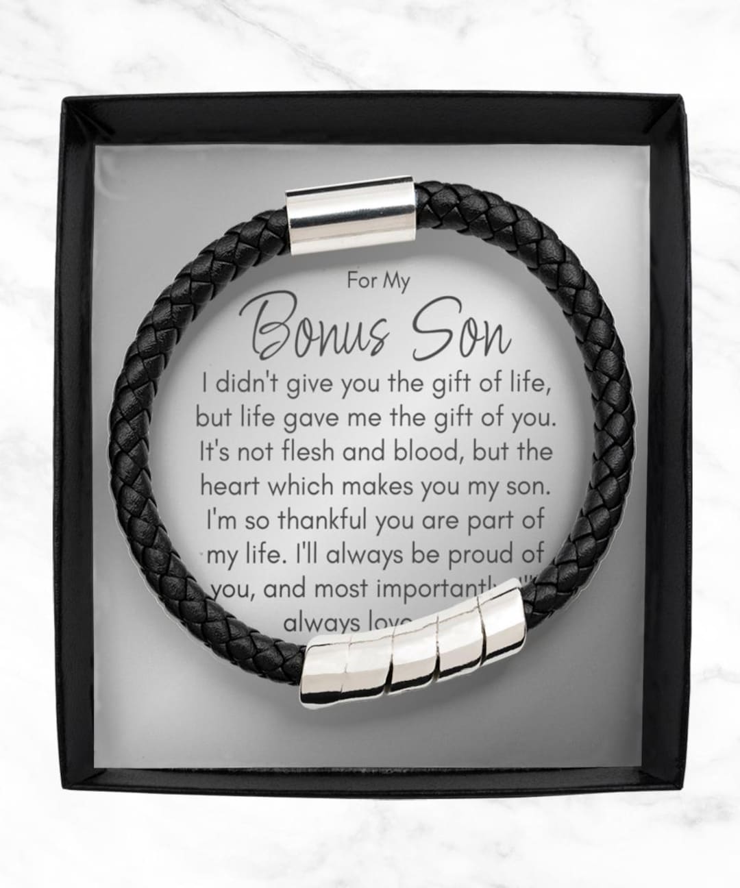 Bonus Son Bracelet, Gift for Bonus Son, From Step Mom, Step Son ...
