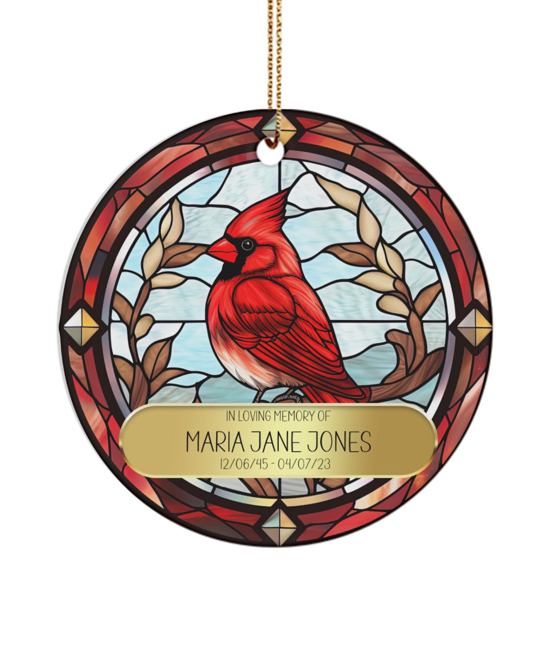 Personalized Cardinal Ornament, Cardinal Memorial Ornament, in Loving ...