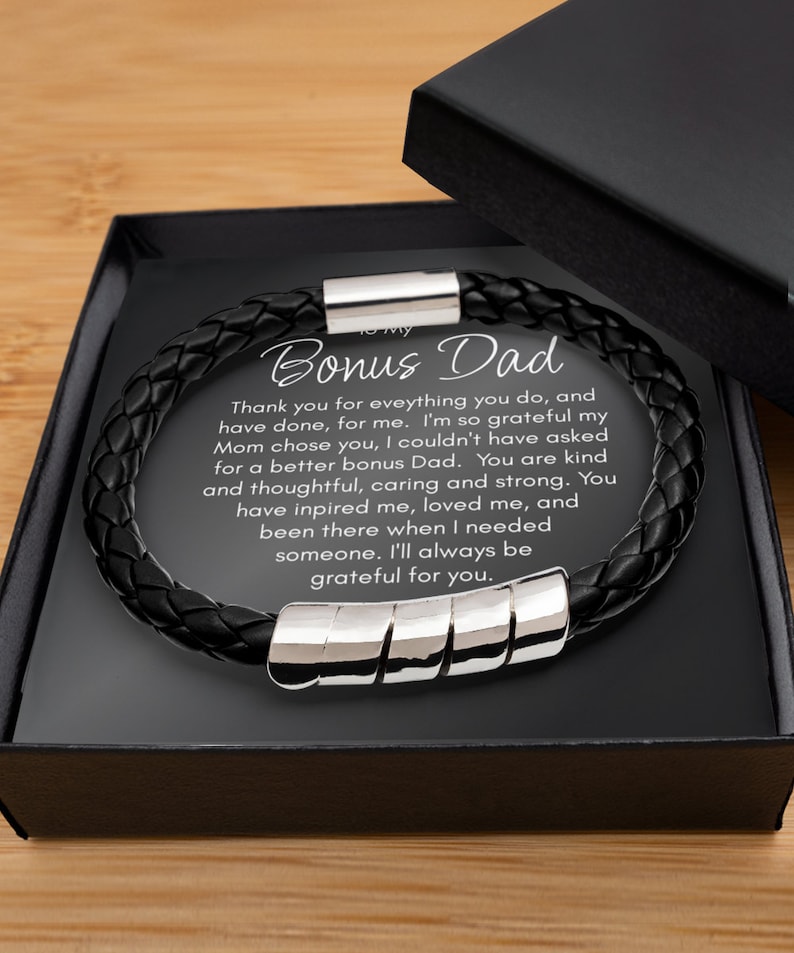 To My Bonus Dad Bracelet, Gift for Bonus Dad, Best Bonus Dad Jewelry ...