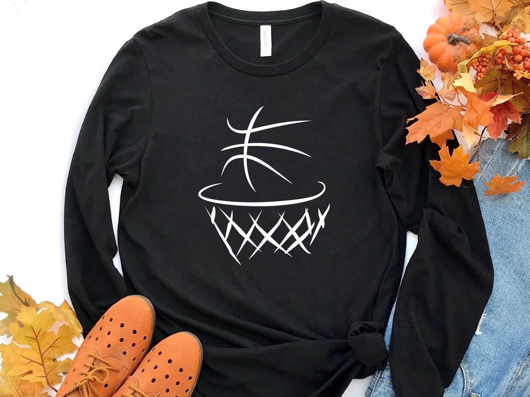 Basketball Long Sleeve Shirt, Basketball Player Tee, Sports Fan Top ...