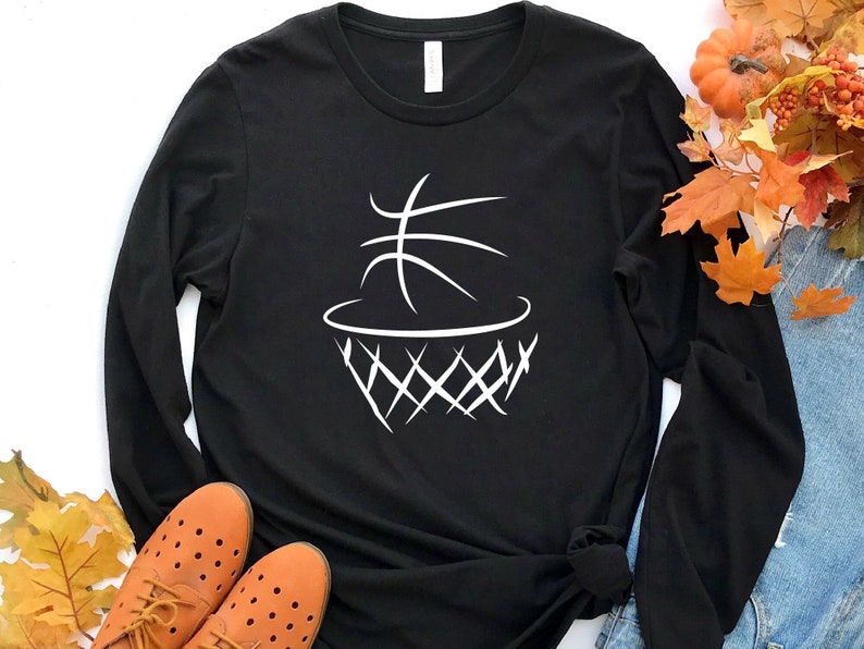 Basketball Long Sleeve Shirt, Basketball Player Tee, Sports Fan Top ...