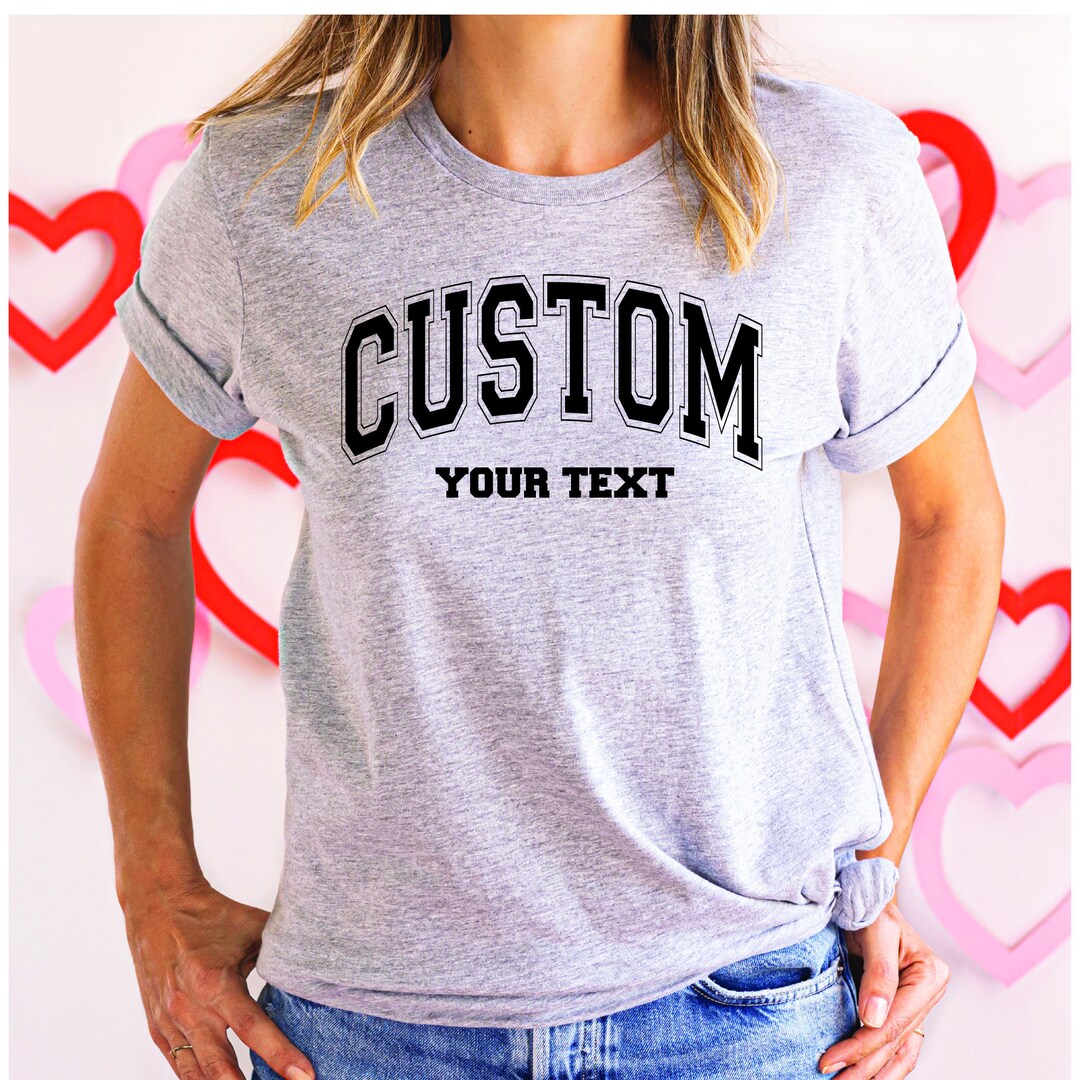 Campus Chic: College Letter Print Tee for Everyday Wear, Vintage Style ...