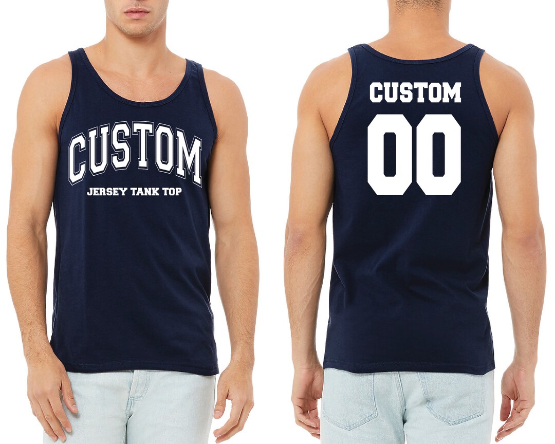 Personalized Jersey Tank Top, Custom Text Unisex Tank Top for Men ...