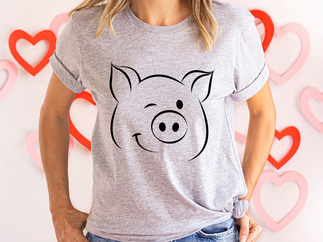 Cute Pig Shirt, Farmer Shirt, Gift for Pig Owner, Piggy T-shirt, Animal ...