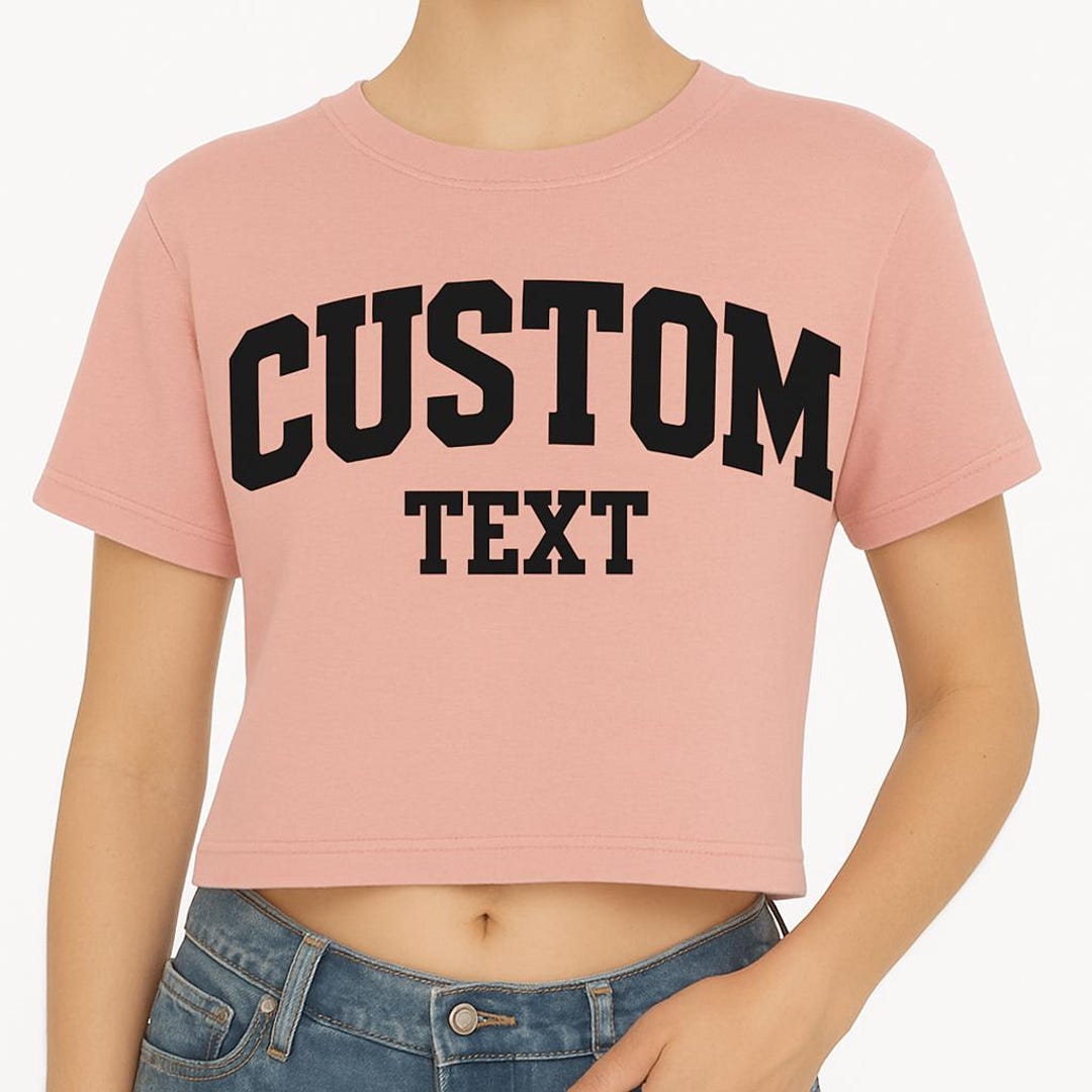 Custom Retro Crop Top, Personalized Retro Crop Top, College Letters ...
