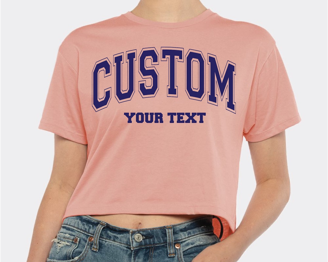 Custom Retro Crop Top, Personalized Retro Crop Top, College Letters ...
